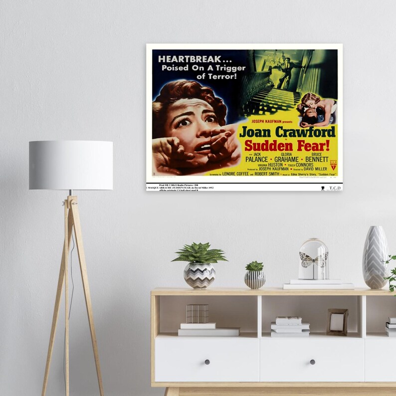 Sudden Fear Movie Poster – 1952 Film Noir Print – Joan Crawford Classic ...