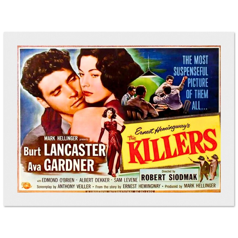 The Killers Movie Poster – 1946 Film Noir Print – Classic Burt ...