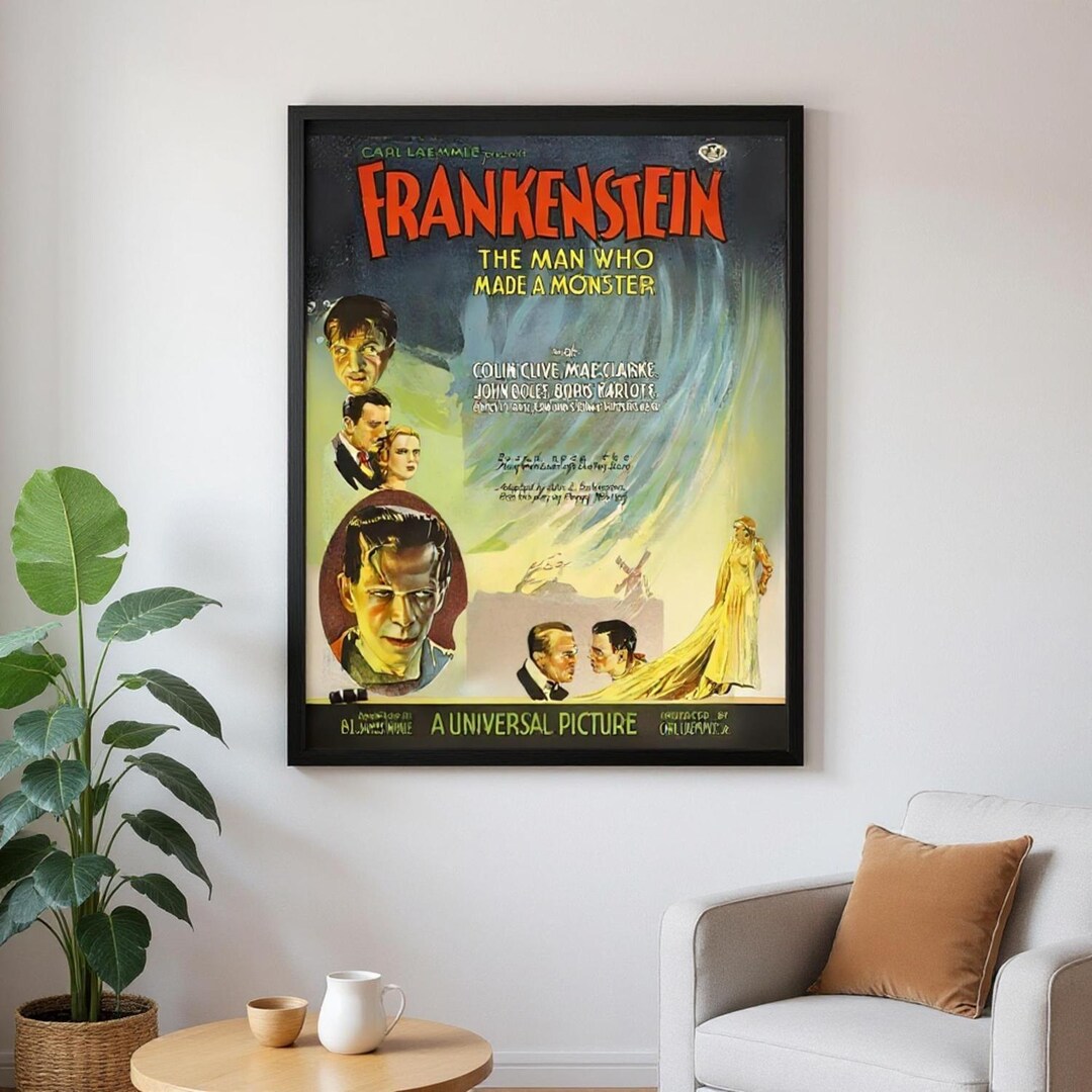 Frankenstein 1931 Poster | the Man Who Made a Monster | Vintage Horror ...