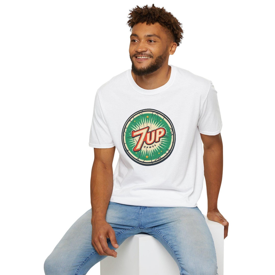 Retro 7UP Sun-damaged Logo T-shirt Unisex Softstyle Tee, Vintage Soda ...