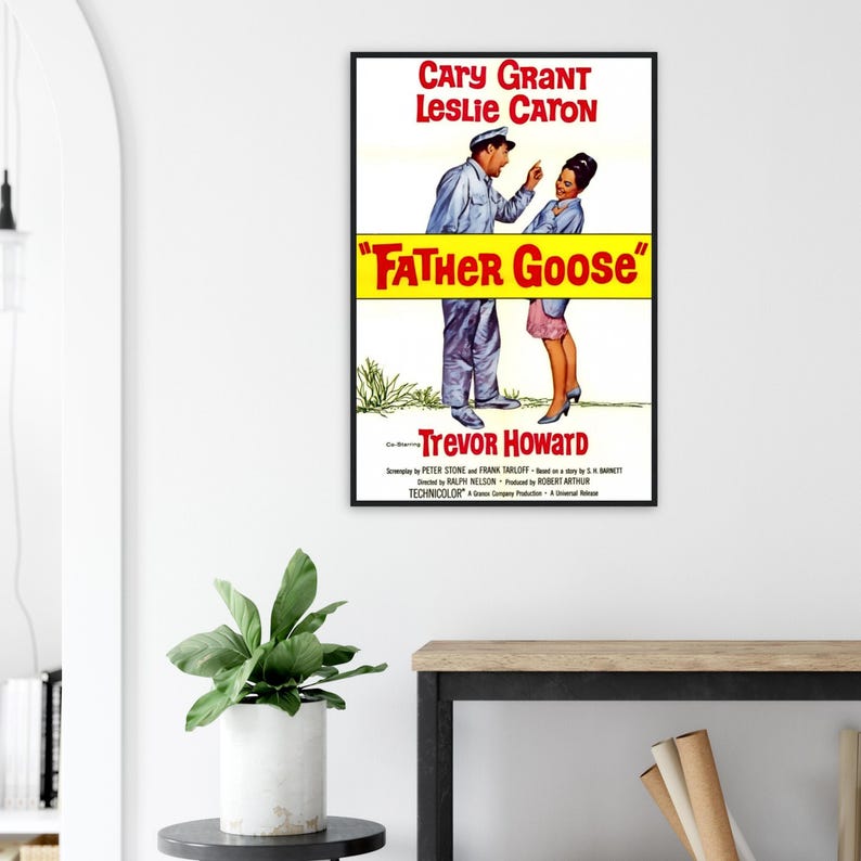 Father Goose Movie Poster – 1964 Cary Grant Comedy Print – Vintage WWII ...
