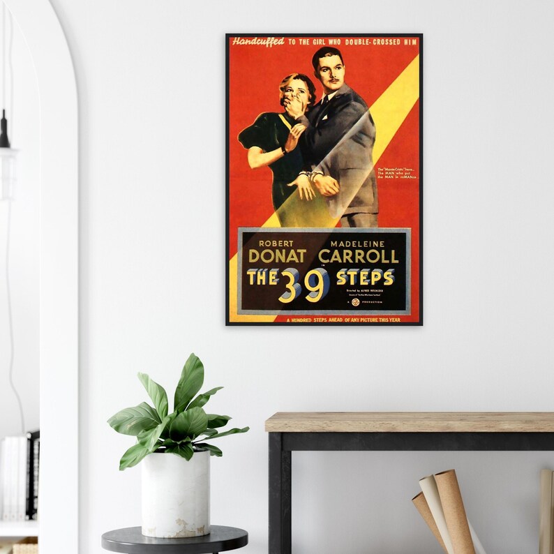 The 39 Steps Movie Poster – 1935 Hitchcock Thriller Print – Vintage ...
