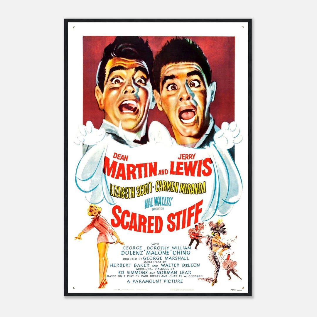 Scared Stiff Poster | 1953 Dean Martin & Jerry Lewis Print | Vintage ...