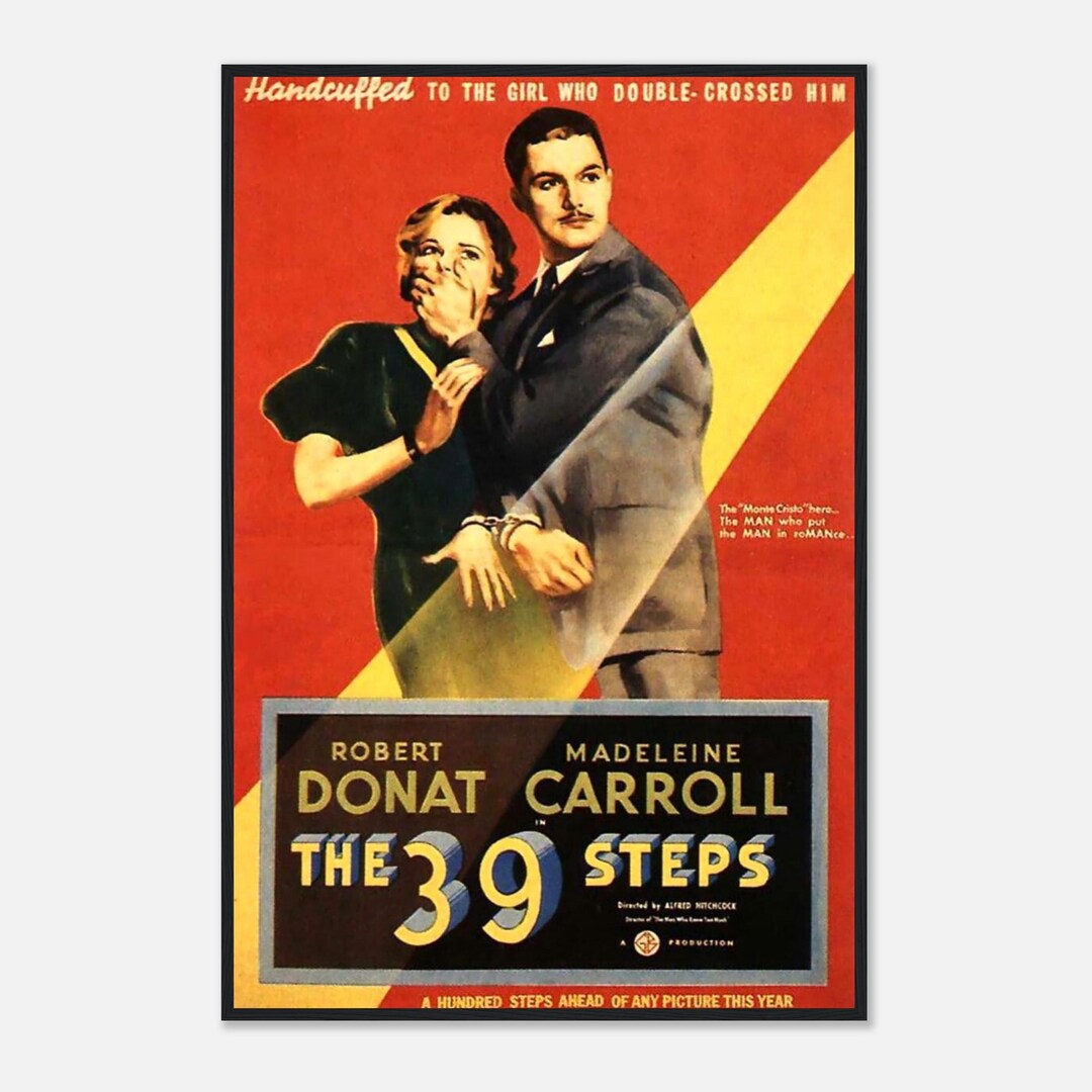 The 39 Steps Movie Poster – 1935 Hitchcock Thriller Print – Vintage ...