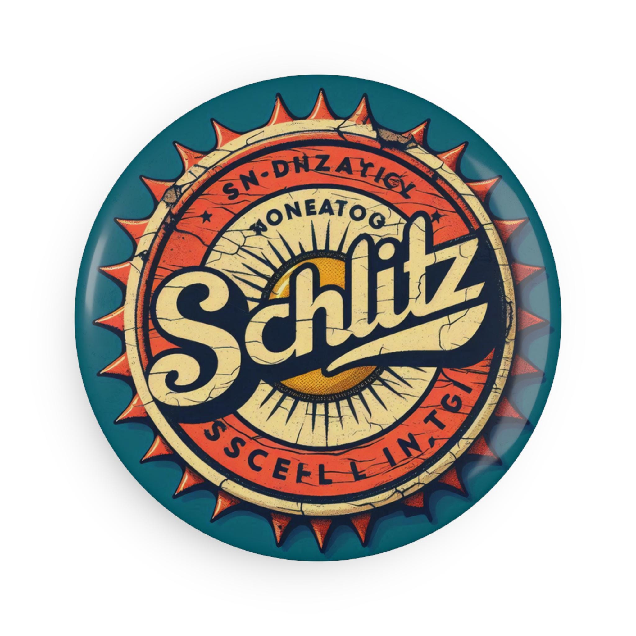 Vintage Schlitz Logo Worn Look Button Magnet, Retro Kitchen Decor, Fridge Magnet, Beer Lover ...