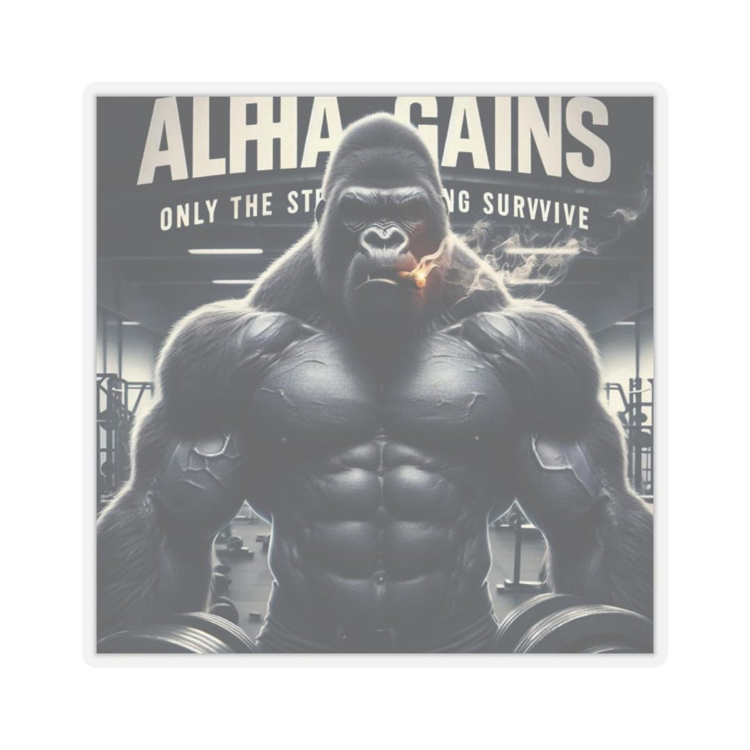 Alpha Gains Silverback Gorilla Kiss-cut Stickers, Strong Survive Decal ...