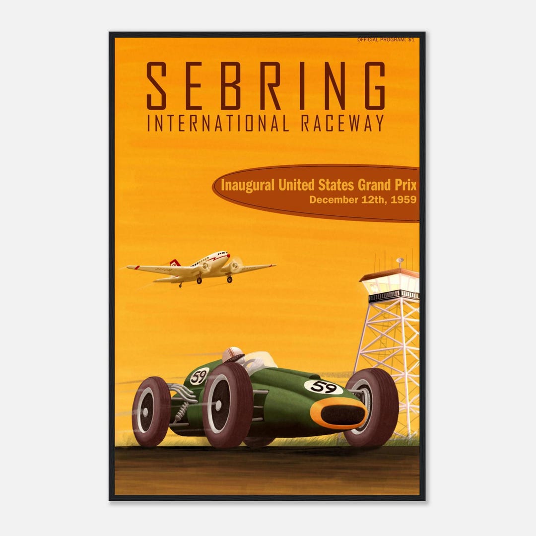 Sebring Raceway 1959 Poster | Vintage Racing Art Print | Classic ...