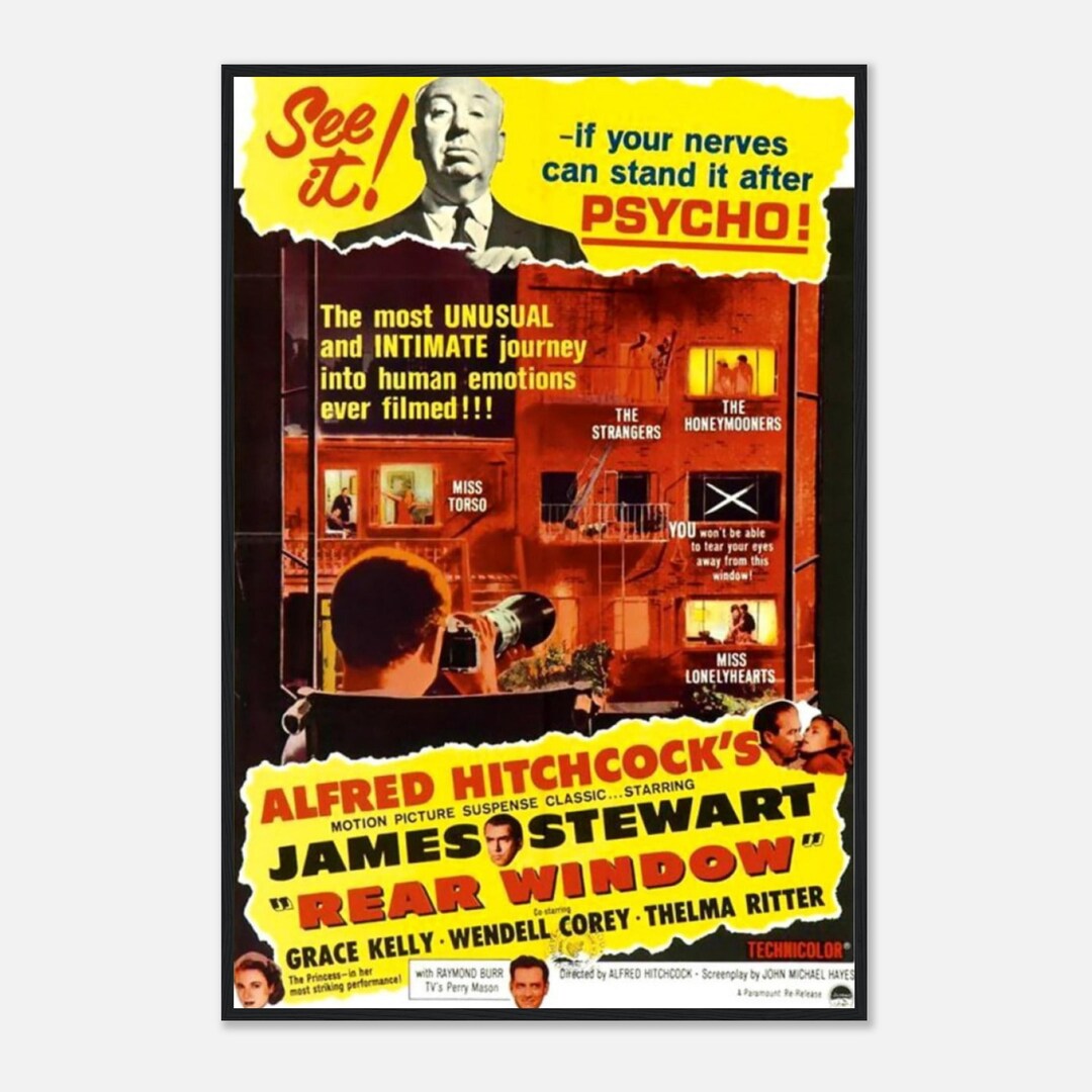 Rear Window Movie Poster – 1954 Hitchcock Film Print – Classic Suspense ...