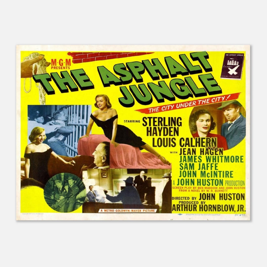 The Asphalt Jungle Movie Poster – 1950 Film Noir Classic Wall Art - Etsy