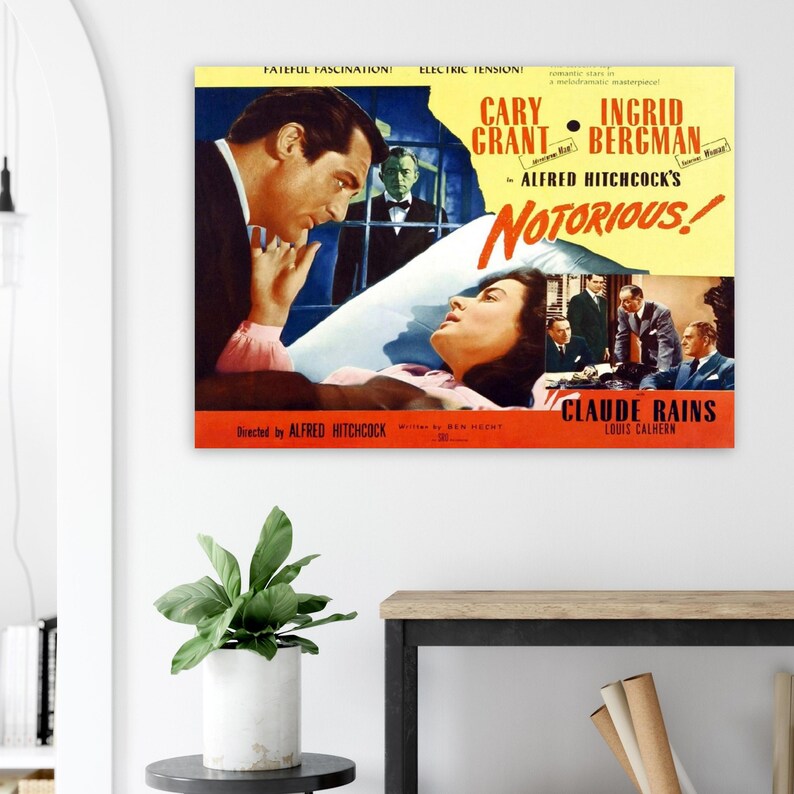 Notorious Movie Poster – Alfred Hitchcock Wall Art – Ingrid Bergman ...