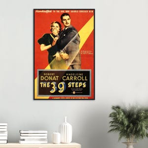 The 39 Steps Movie Poster – 1935 Hitchcock Thriller Print – Vintage ...