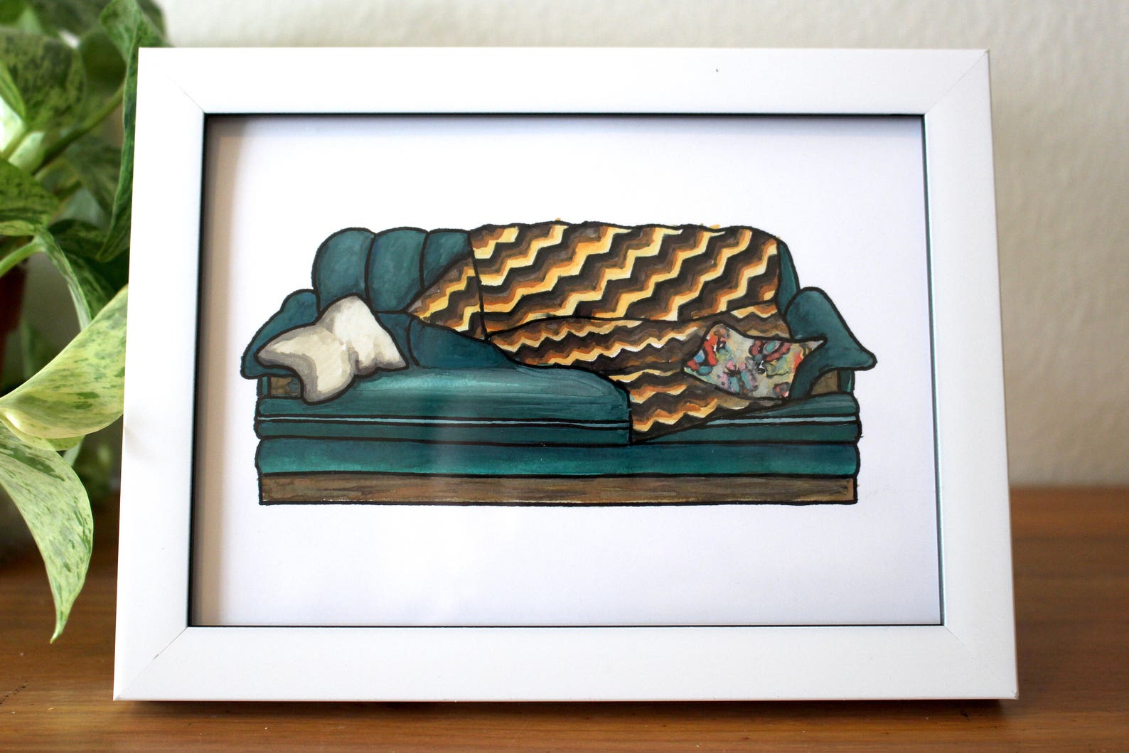 The Gallagher Couch - Shameless - Watercolor Print - 5x7 - TV Couches ...