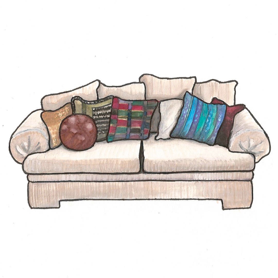 The Fresh Prince's Couch - Watercolor Print - 5x7 - TV Couches - Etsy