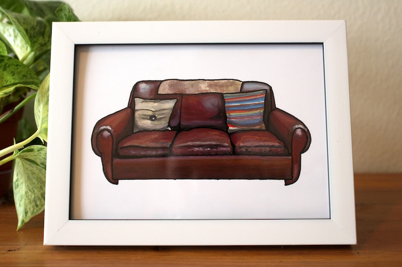 Sheldon's Couch Big Bang Theory Watercolor Print 5x7 - Etsy