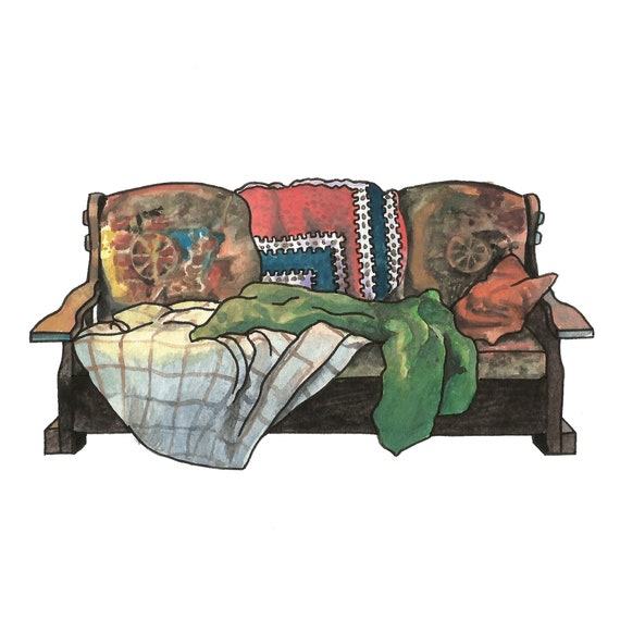 Mike Wheeler's Couch Stranger Things Watercolor Print - Etsy