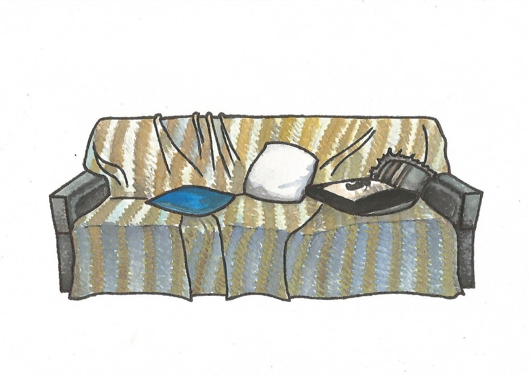 Stranger Things Couch - Water Color Print - 5x7 - Etsy