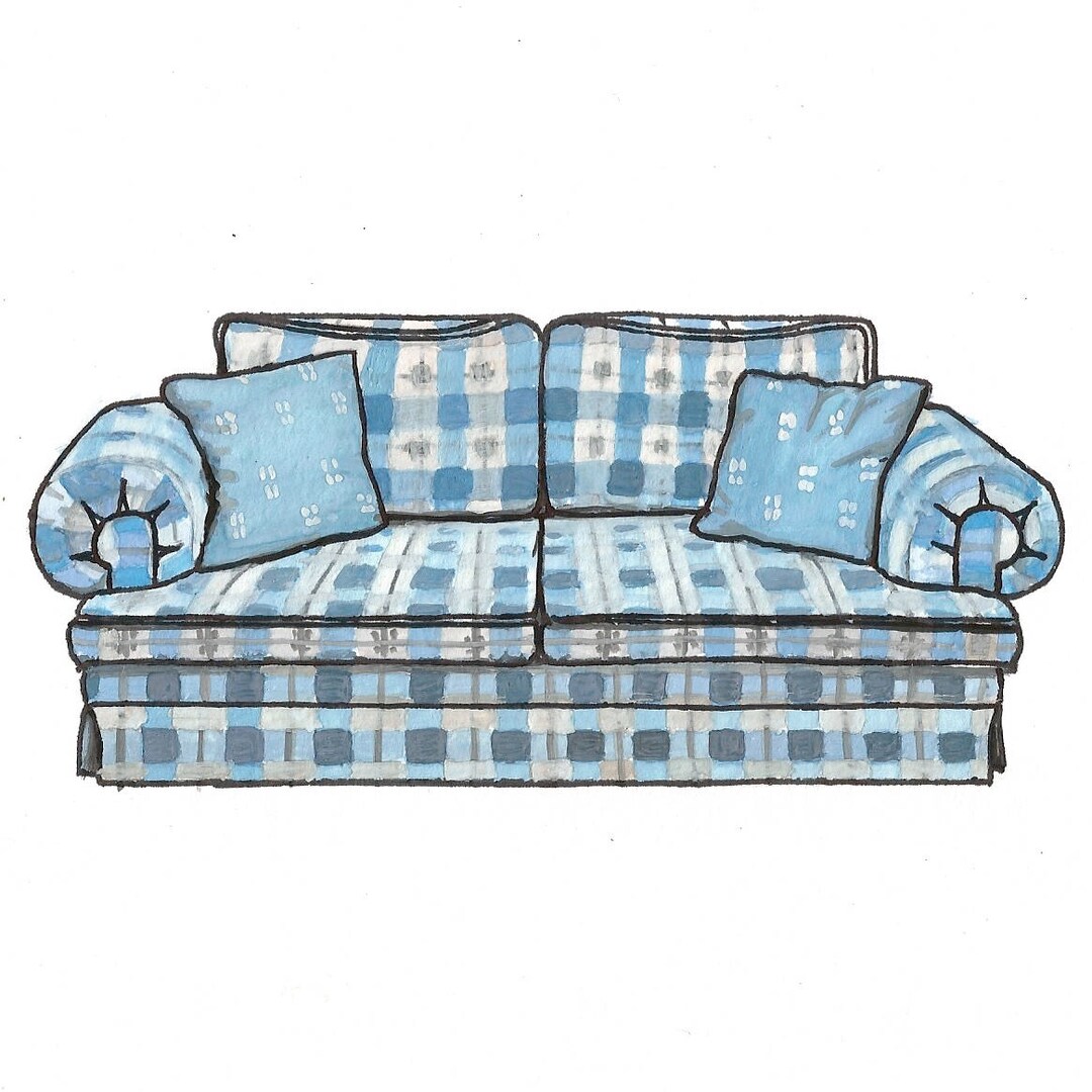 The Tanner Couch - Full House- Watercolor Print - 5x7 - TV Couches - Etsy