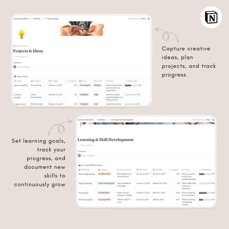 The Ultimate Notion Template for 2025 | Sky Blue Theme | FREE WEEKLY ...