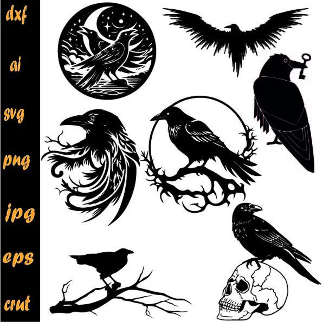 Raven SVG Cut Out / Raven Head Cricut Design / Bird T Shirt Design - Etsy