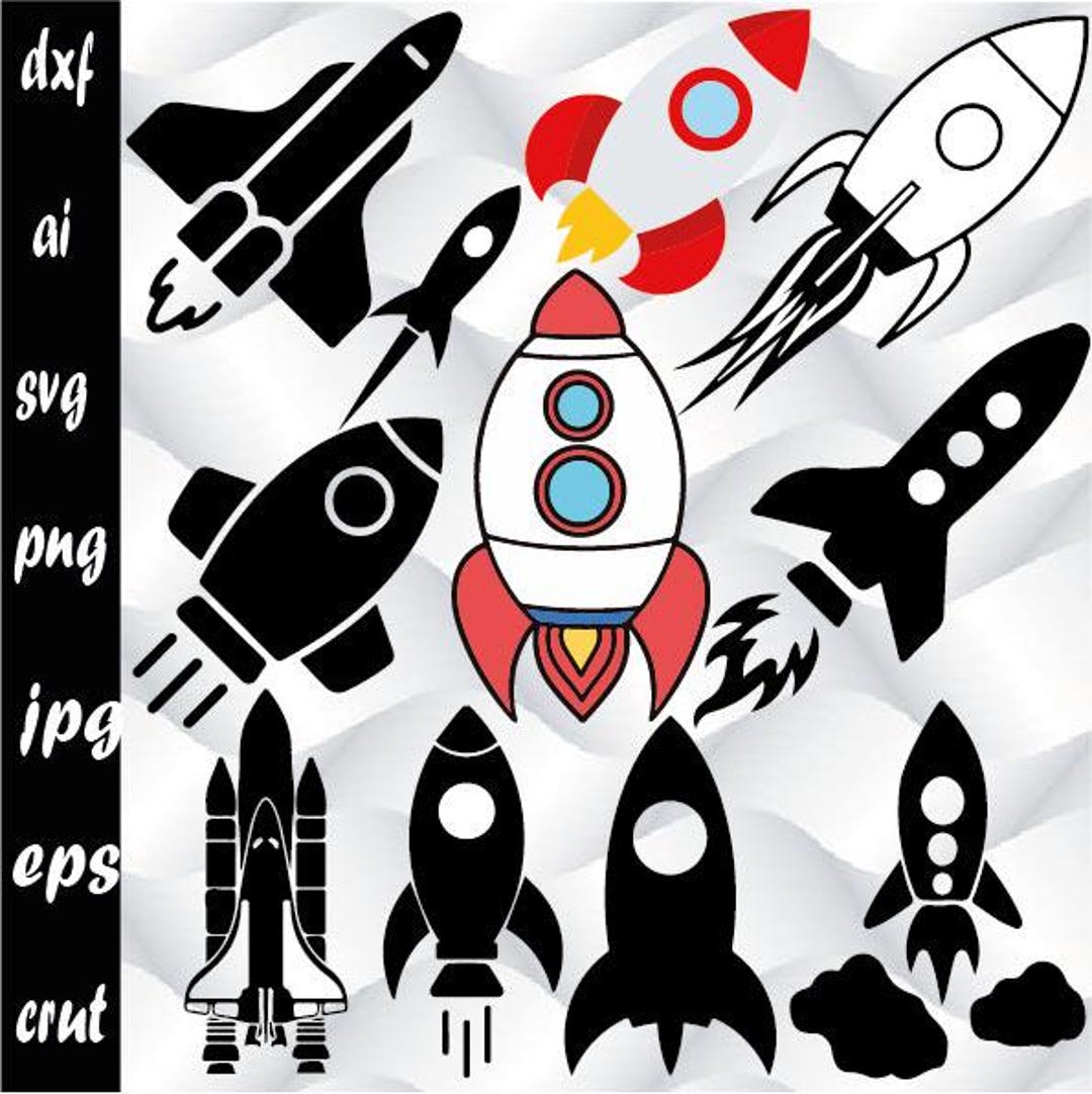 Rocket Svg, Space Ship Engrave Svg, Space Ship Cutting File, Space ...