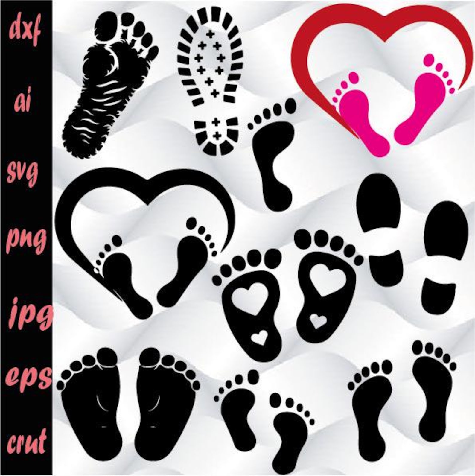 Footprint SVG, Foot Print Svg, Footprint Clipart, Shoe Print Svg, Shoe ...