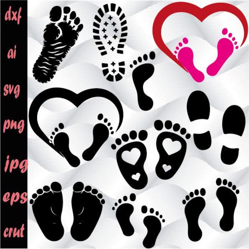 Footprint SVG, Foot Print Svg, Footprint Clipart, Shoe Print Svg, Shoe ...