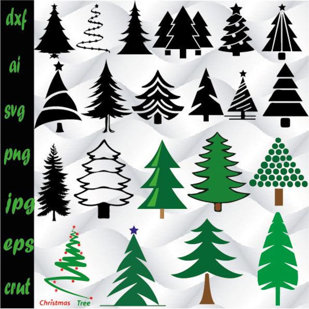Christmas Tree SVG DXF PNG Bundle, Pine Tree Svg, Christmas Svg, Pine ...
