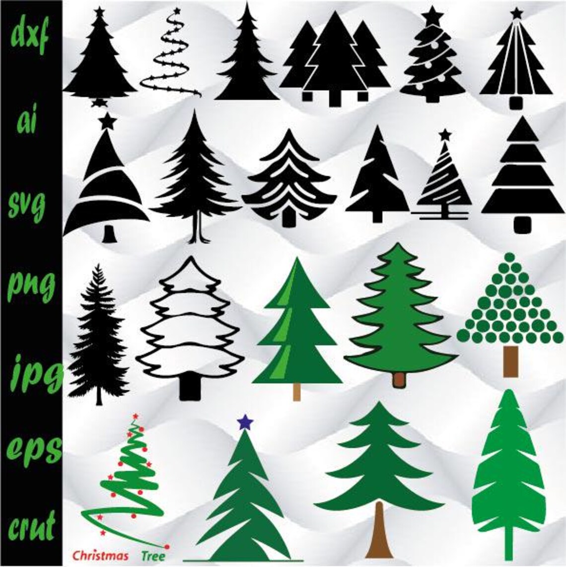 Christmas Tree SVG DXF PNG Bundle, Pine Tree Svg, Christmas Svg, Pine ...