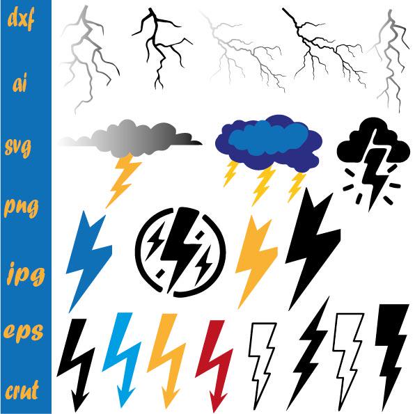 Lightning Svg, Lightning Svg Bundle, Lightning Bolt Svg, Flash Svg ...