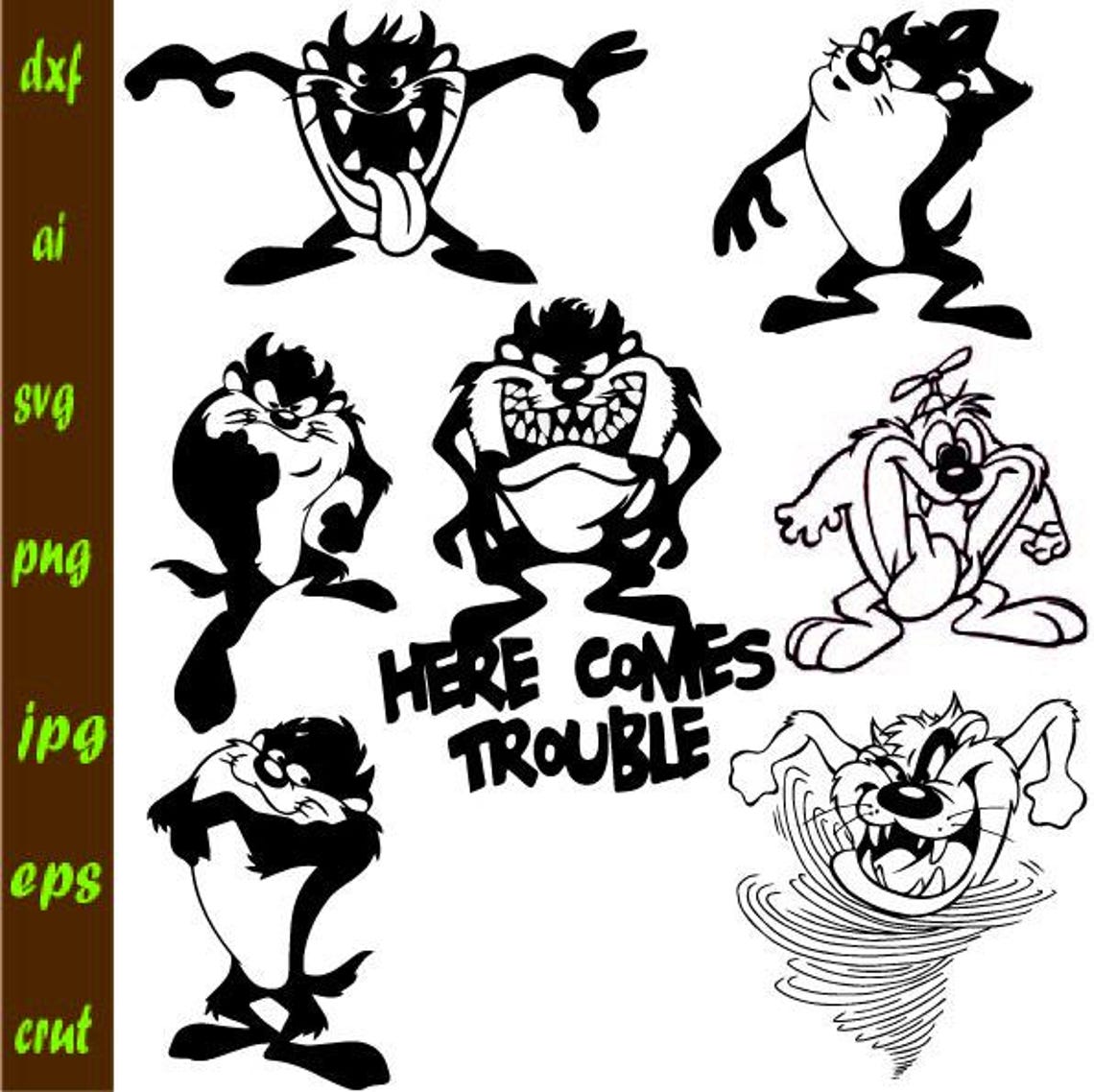 Taz Svg T-shirt Bundle Download Svg Png Pdf Ai Eps Cut Taz Bundle Files ...