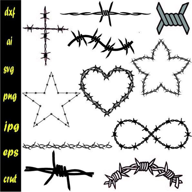 BARBED WIRE SVG Bundle, Barbed Wire Svg Cut Files for Cricut, Barbed ...