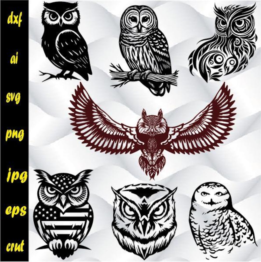Owl Silhouette SVG, Owl Svg, Bird Svg, Owl Clipart Svg, Animal Svg ...
