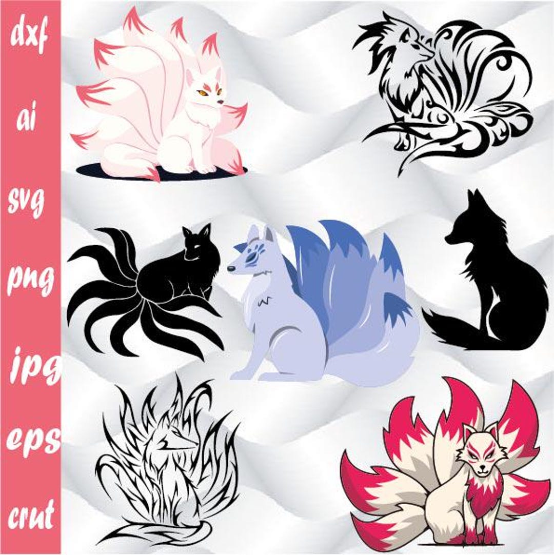 Nine Tailed Fox - Digital Download, Instant Download, Svg, Png, Jpg ...