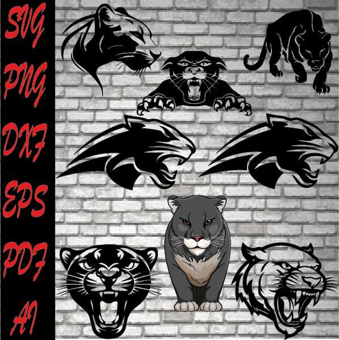 Panther SVG Bundle, Panther SVG, Panther Clipart, Panther Cut Files for ...