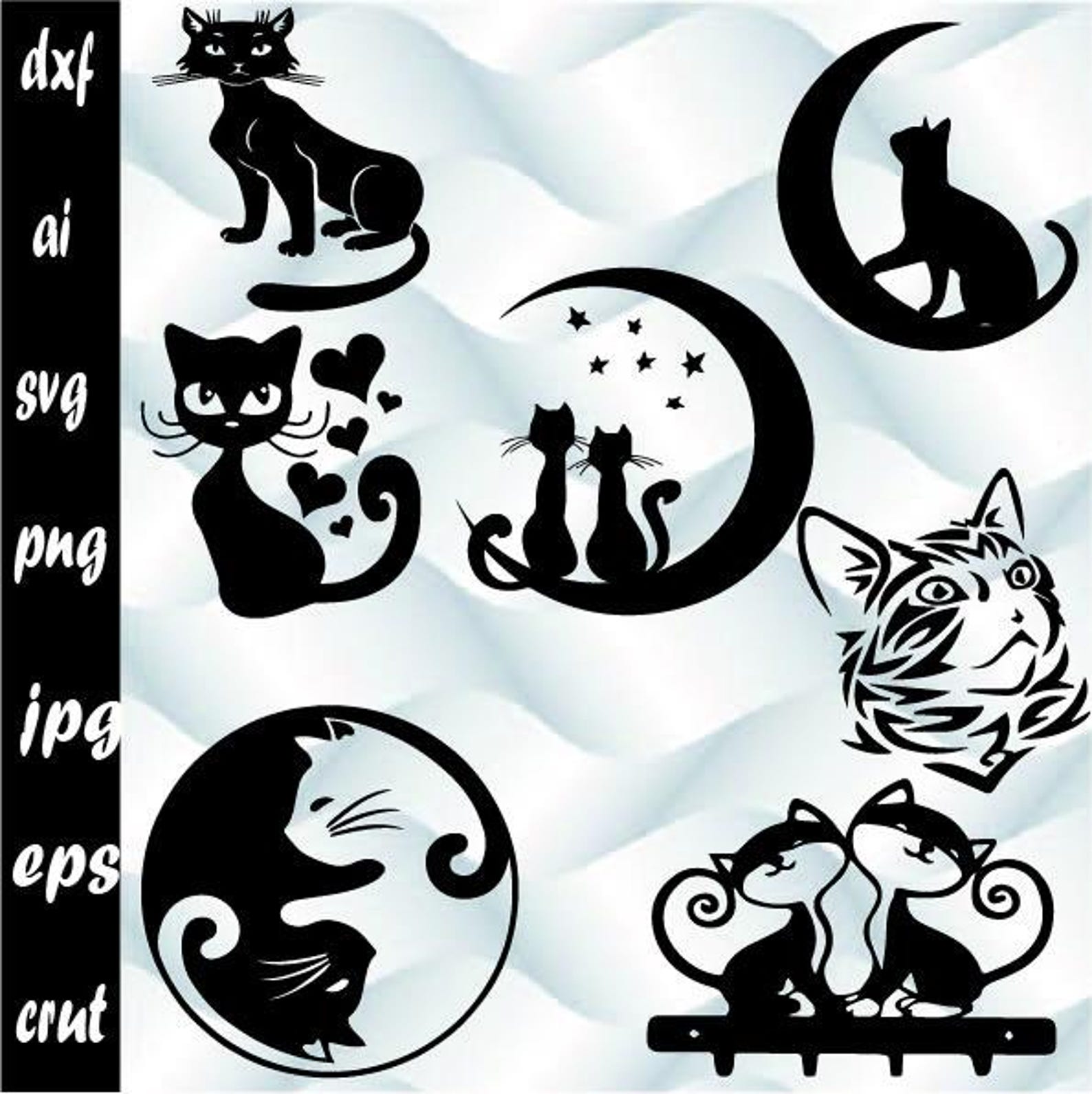 Cat SVG Bundle, Cat Clipart, Cat Cut Files for Cricut, Cat Silhouette ...
