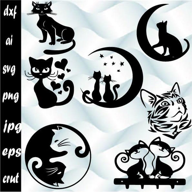Cat SVG Bundle, Cat Clipart, Cat Cut Files for Cricut, Cat Silhouette ...
