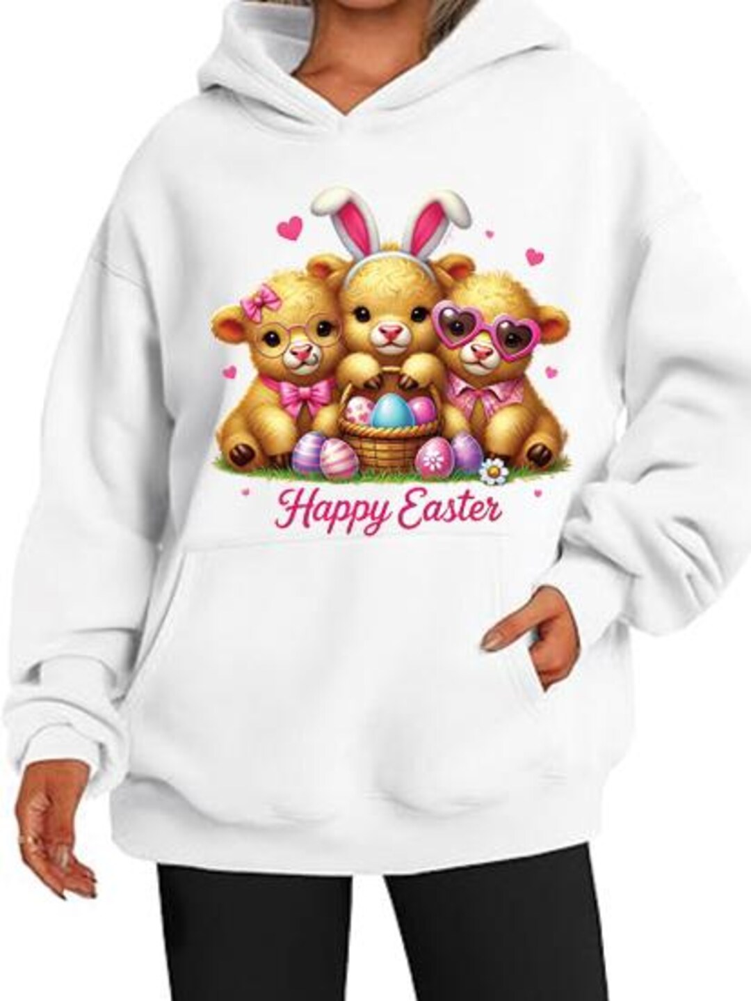 Easter Highland Cow Png, Cute Highland Cows With Bunny Ears Png, Happy ...