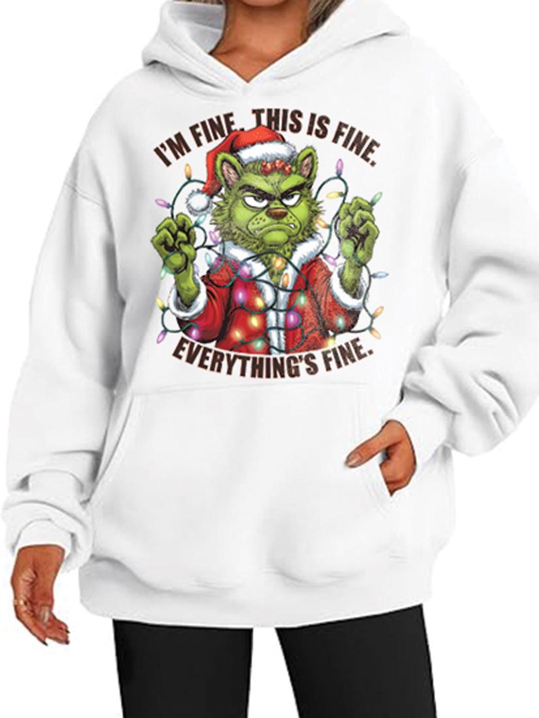 I M Fine This is Fine Everything's Fine Grinch Png, Funny Christmas ...