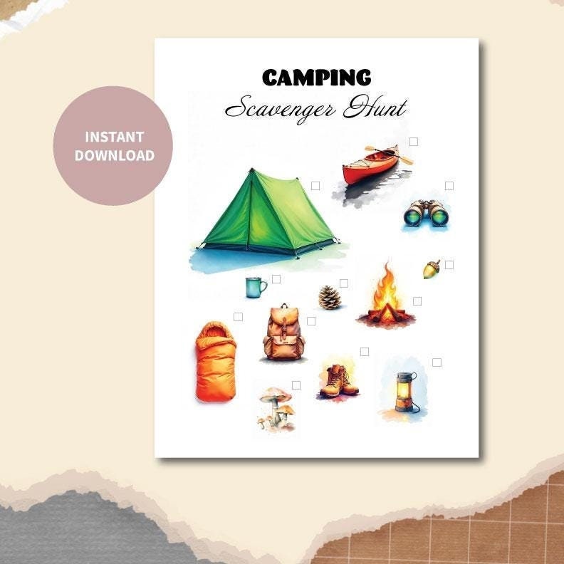 Camping Scavenger Hunt | Fall Unit Study | Printable Outdoor Treasure ...