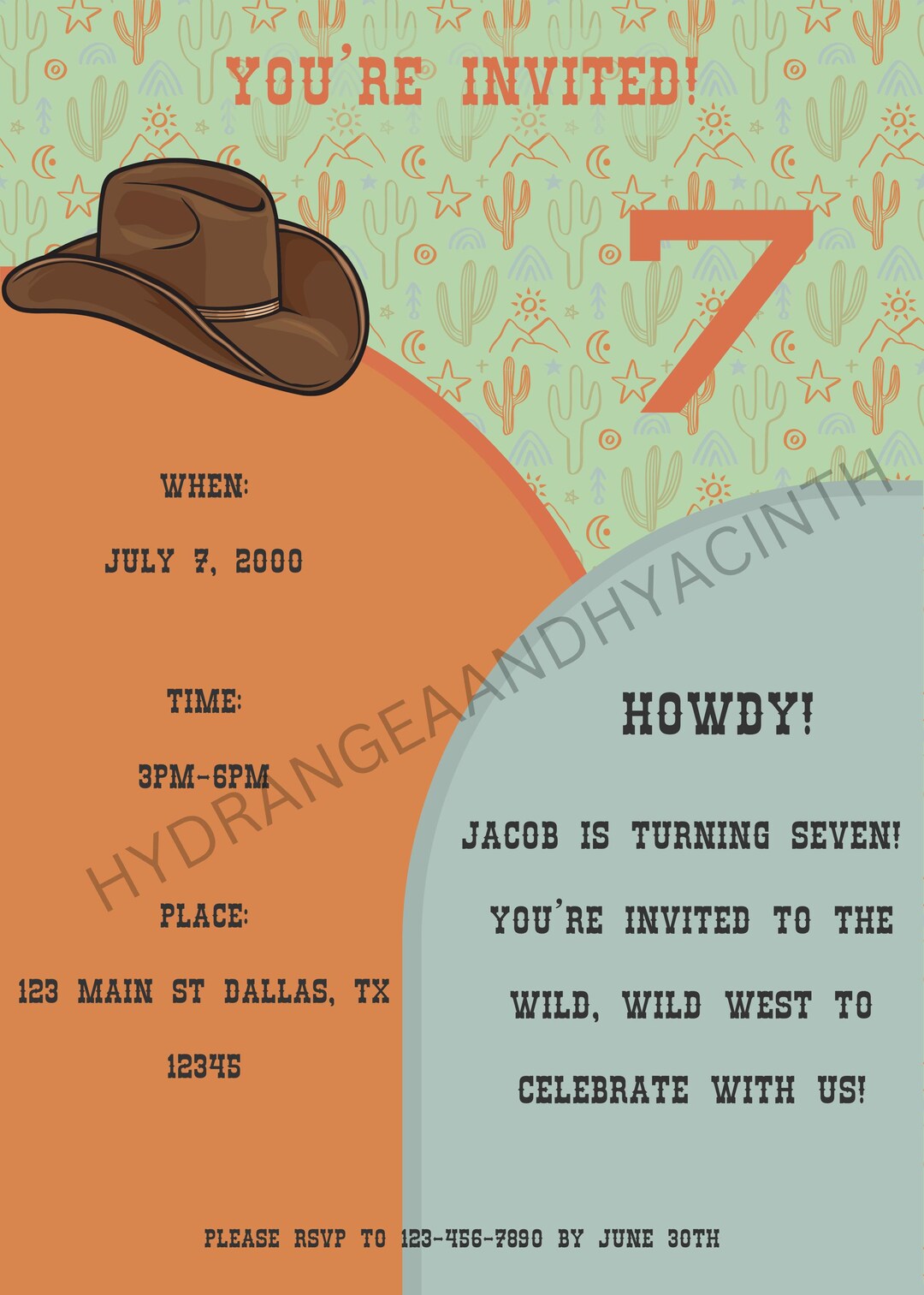Western Themed Party Invitation - Birthday - Etsy