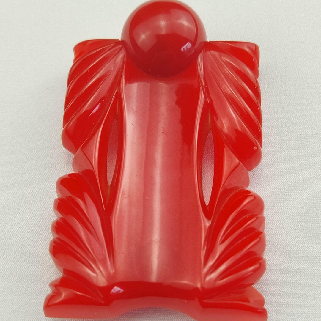1920's Vintage Red Bakelite Large Fur Clip - Etsy