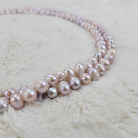 1950's Pink Cultured Pearl Opera Necklace - Gem