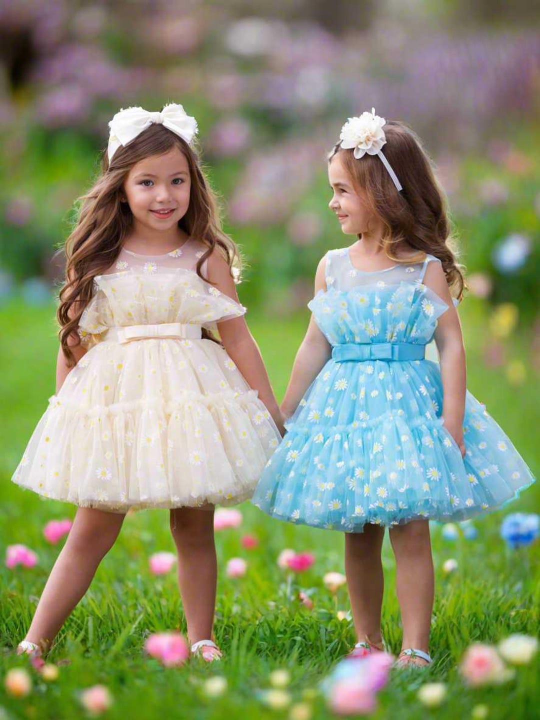 Spring Dress-easter Sunshine Daisy Embroidered Floral Tutu Dress ...
