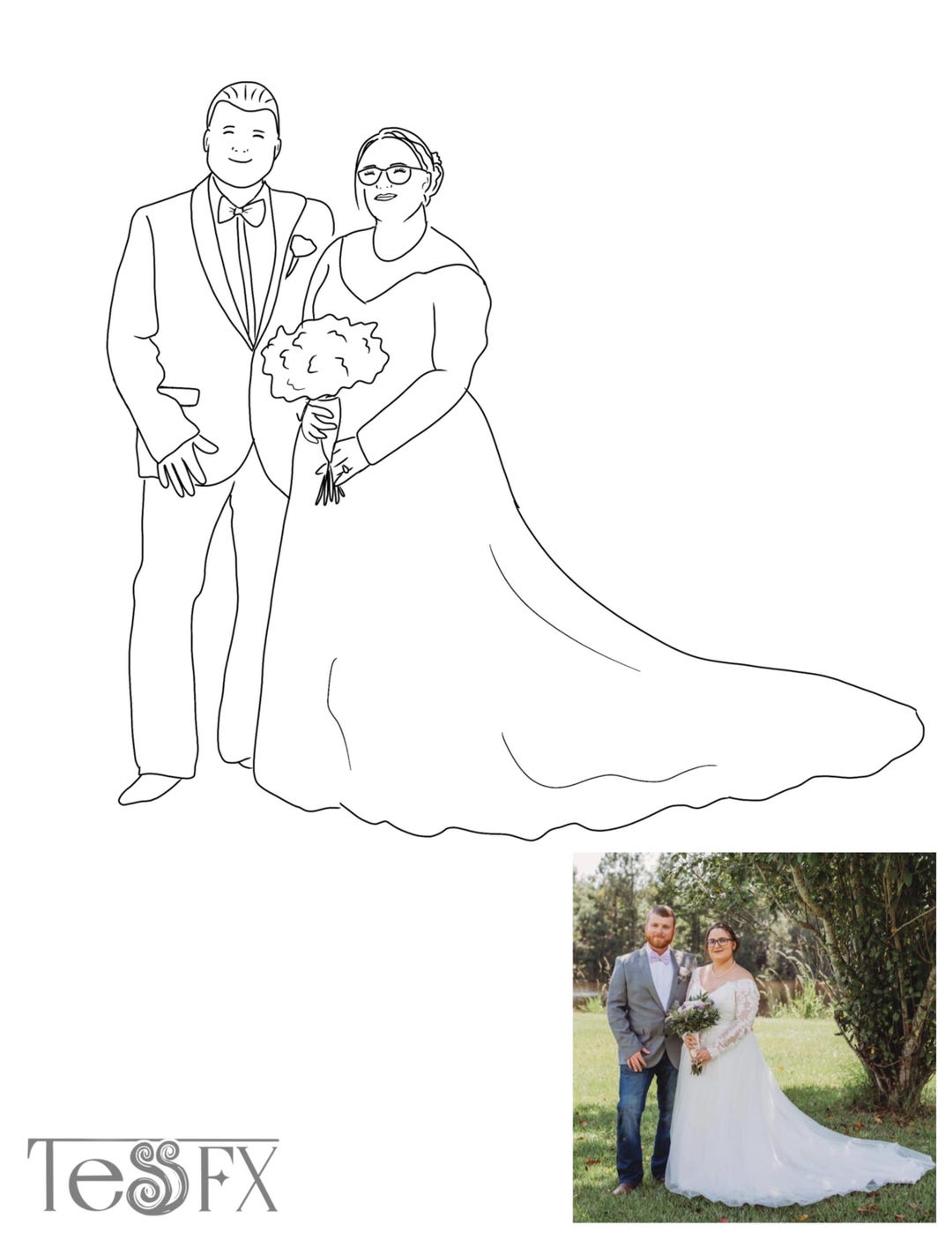 Custom Photo Outline Art - Etsy