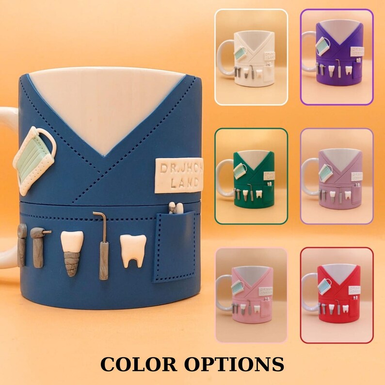 Personalized 3D Dentist Mug – Custom Name Coffee Cup – Handmade ...