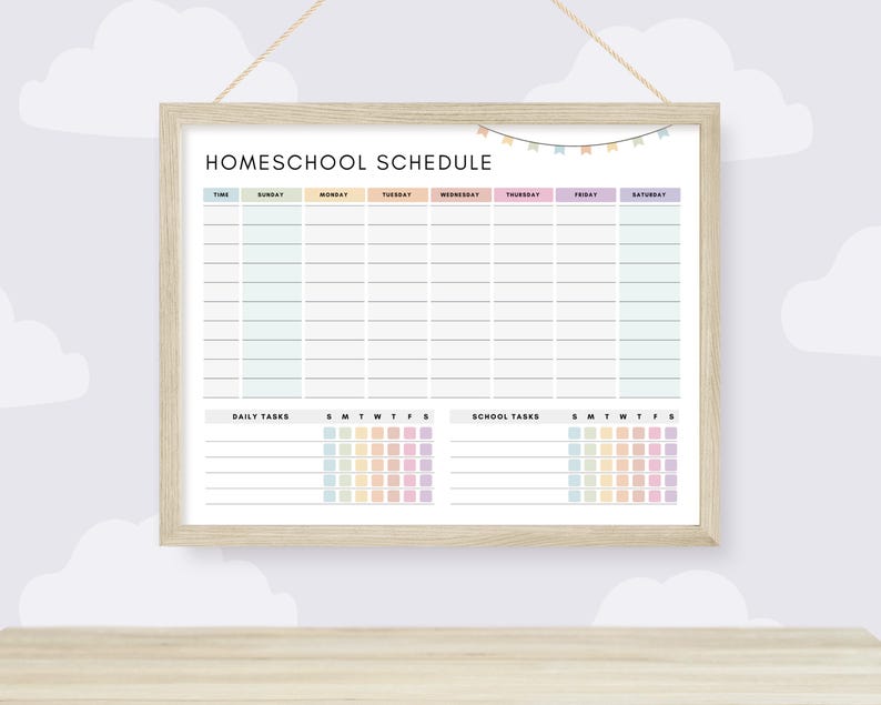 Editable Homeschool Schedule Printable Kids Weekly Planner Fillable ...