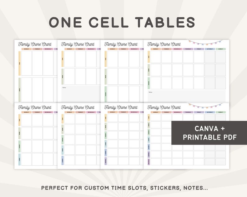 Editable Family Chore Chart Printable | Weekly Chore List & Cleaning ...