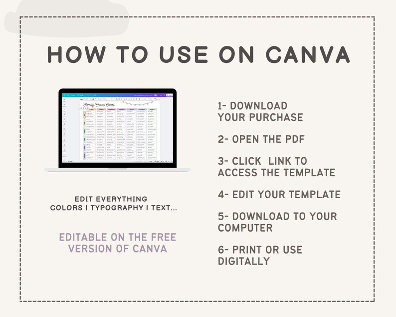 Editable Family Chore Chart Printable | Weekly Chore List & Cleaning ...