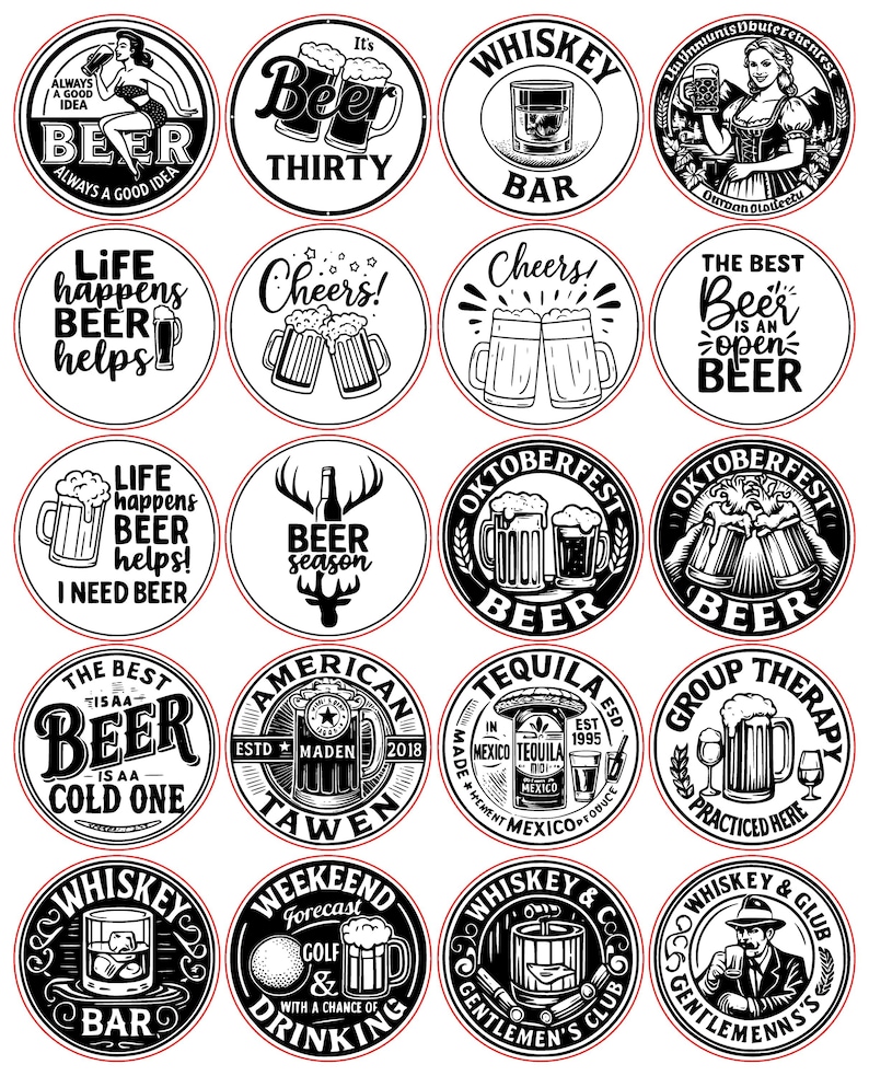 Beer Coaster SVG Bundle | Funny Drinking Quotes Laser Files | Whiskey ...