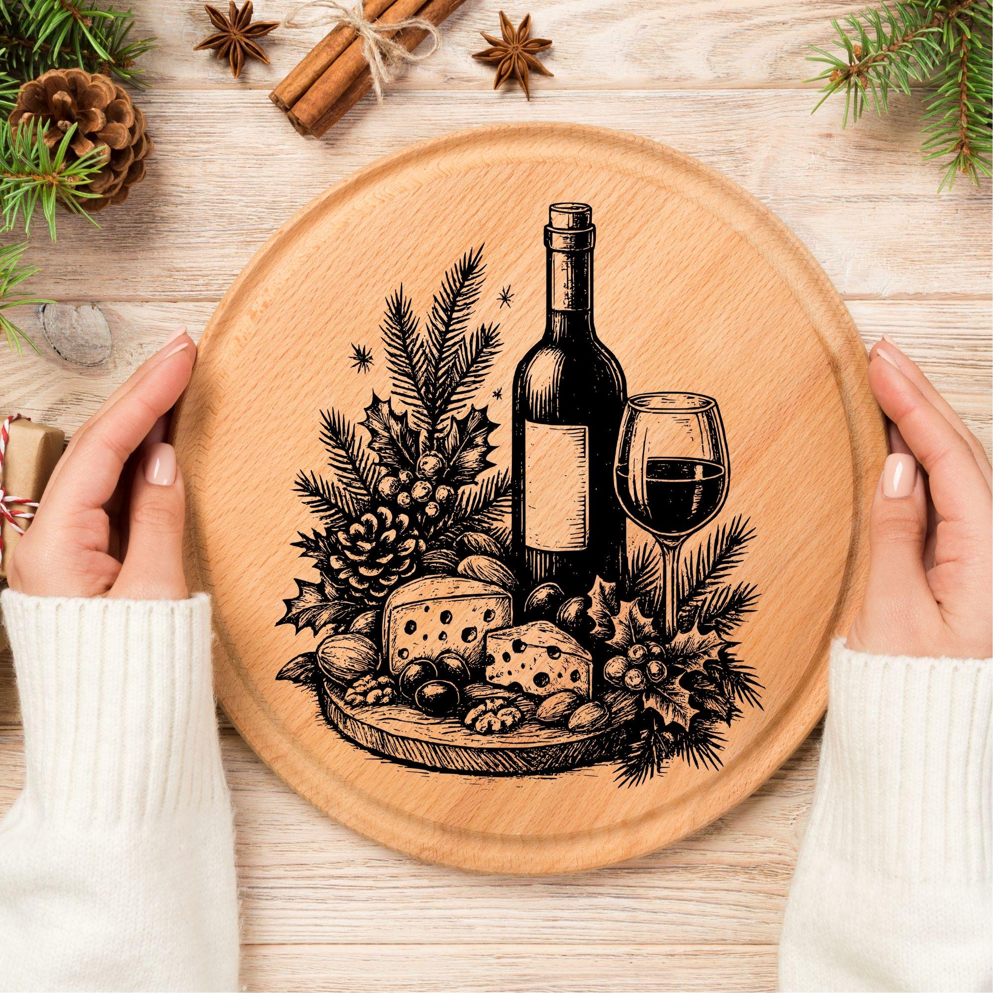 Christmas Cutting Board SVG Bundle: Holiday Laser Designs (digital ...